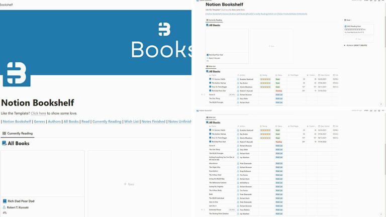 10 Best & Free Notion Book Tracker Library Templates 2025