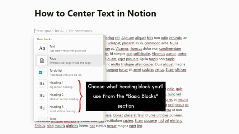 How to Center Text in Notion (Step-by-Step Guide)