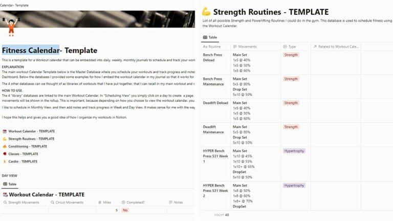10 Best & Free Notion Workout Templates