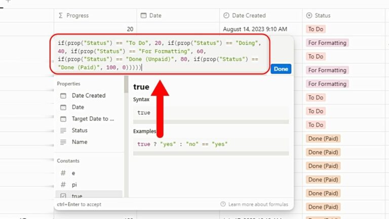 How to Make a Progress Bar in Notion (Also with Formula)