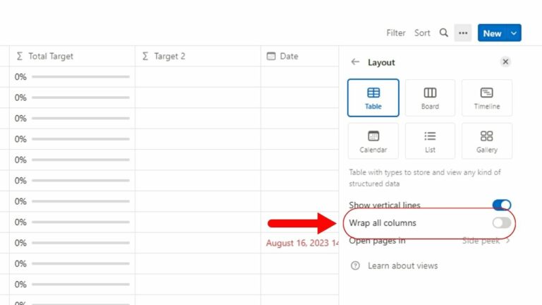 How to Wrap Text in Notion Table - 3 Easy Steps