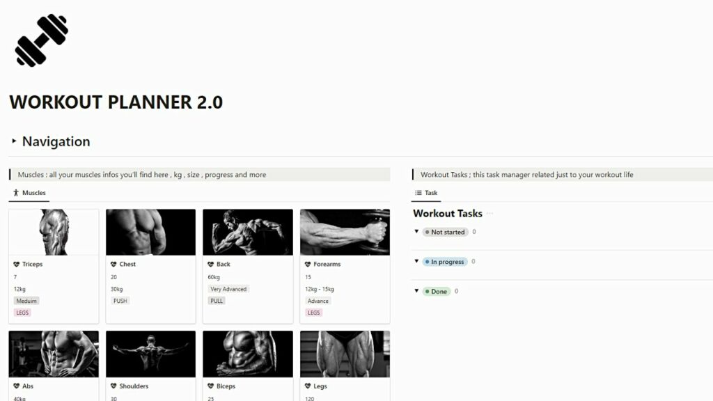 10 Best & Free Notion Workout Templates