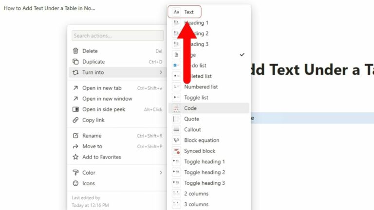 Add Text Under a Table in Notion (6 Quick Steps)