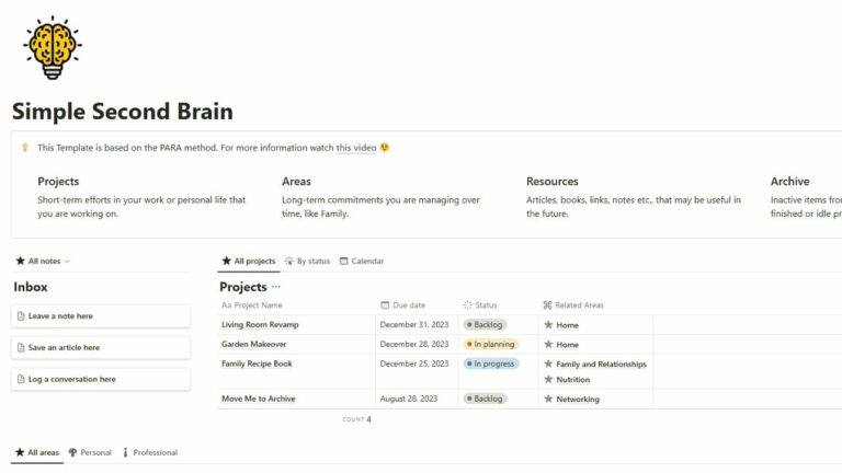 10 Best Notion Second Brain Templates 2025 (Free & Paid)