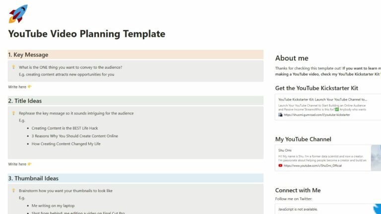 10 Best Notion Templates for YouTubers 2025 (Free & Paid)