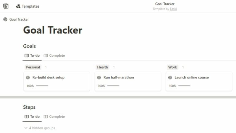 10 Best Notion Goal Tracker Templates 2025 (Free and Paid)
