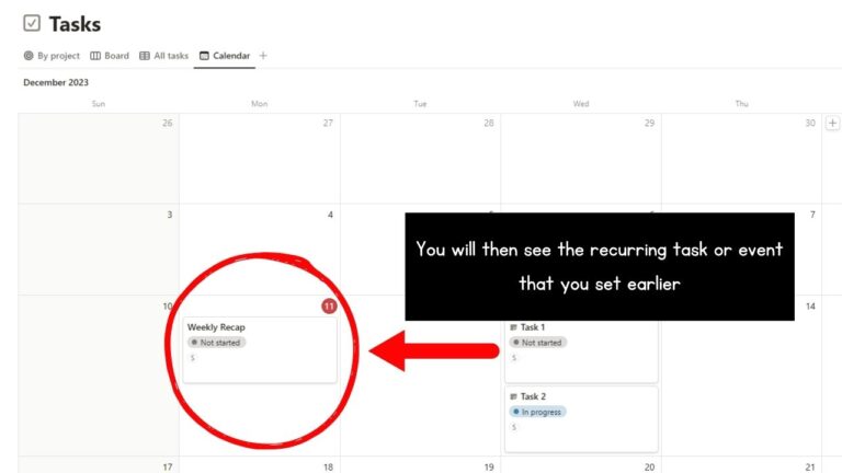 Add Recurring Events and Tasks to Notion Calendar (2025)