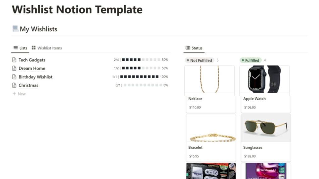 10 Best Notion Wishlist Templates 2025 (Free & Paid)