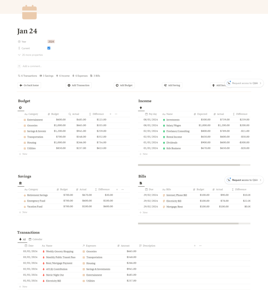 Notion Budget Template (Monthly & Annual) - NotionDemy