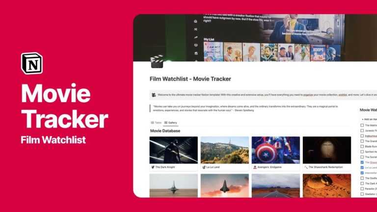 10 Best Notion Movie Tracker Templates 2025 (Free & Paid)